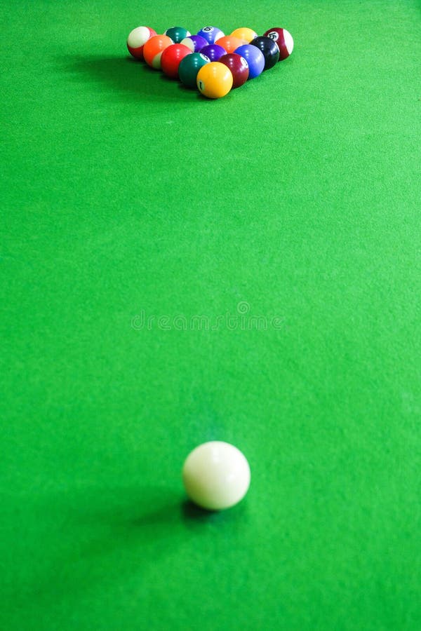 White and Color Balls on Pool Table Stock Photo - Image of indoor ...