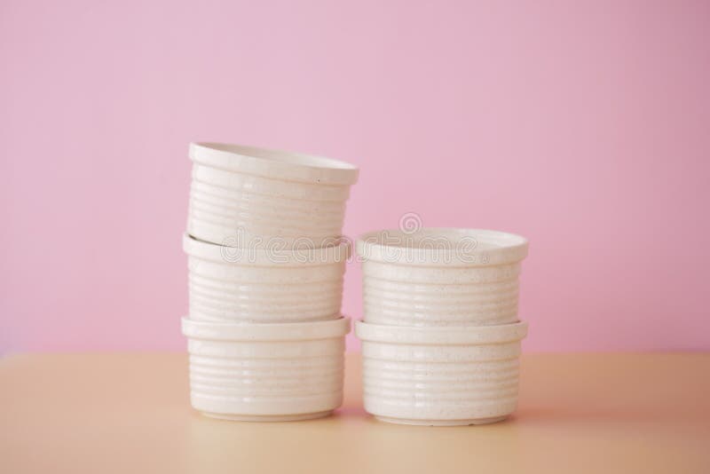 White Color Ceramic Bowl on Table Stock Image - Image of design ...