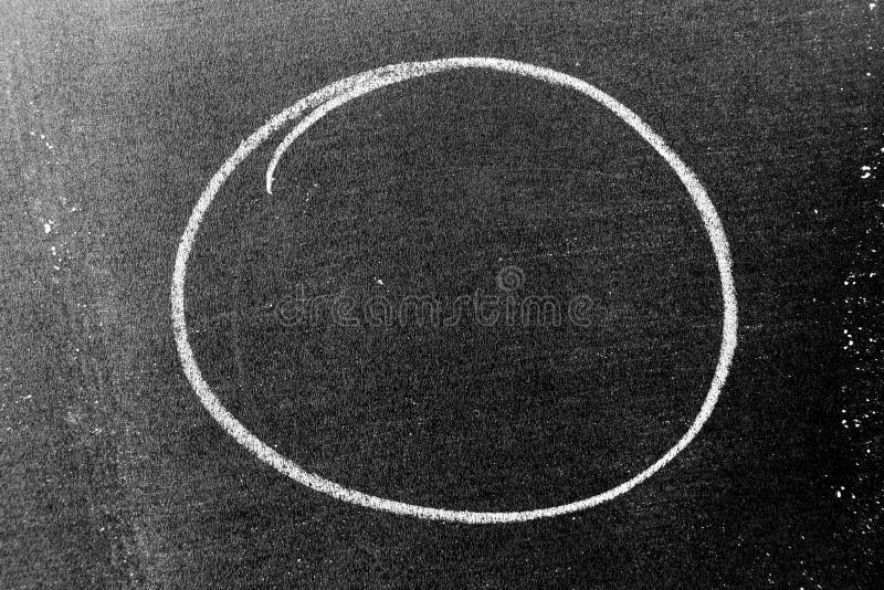 White Chalk Hand Drawing in Circle or Oval Shape on Black Board ...