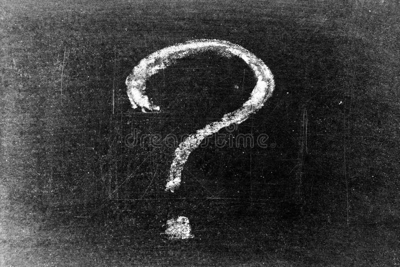 White Chalk Hand Drawing in Question Mark Shape on Blackboard ...