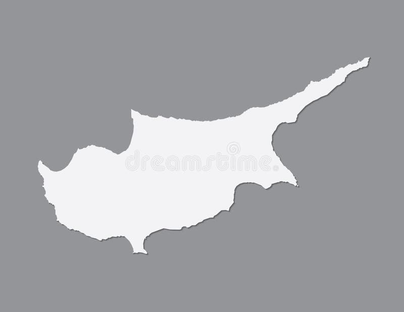 White Map of Cyprus on Black Background Stock Vector - Illustration of ...