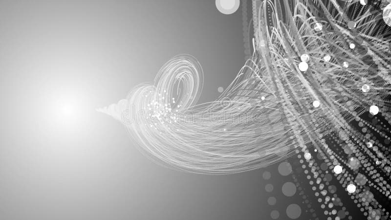 White Color 3d Rotating Shape Complex Pattern Abstract Design ...