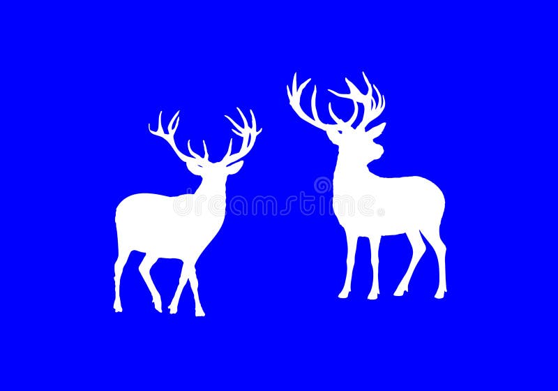 Vector White Deer with Blue Background Stock Vector - Illustration of ...