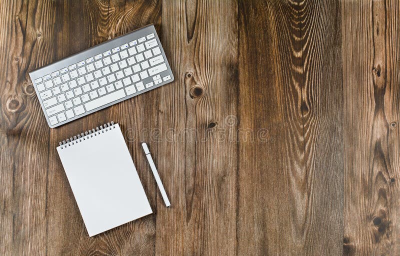 White Color Desktop Table. Concept - Online Training, Education ...