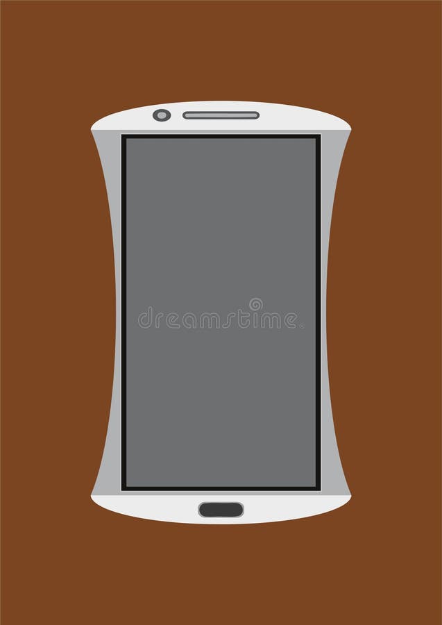 White Color, Gray Shade, Curve Shape Smartphone Vector Graphic Design ...