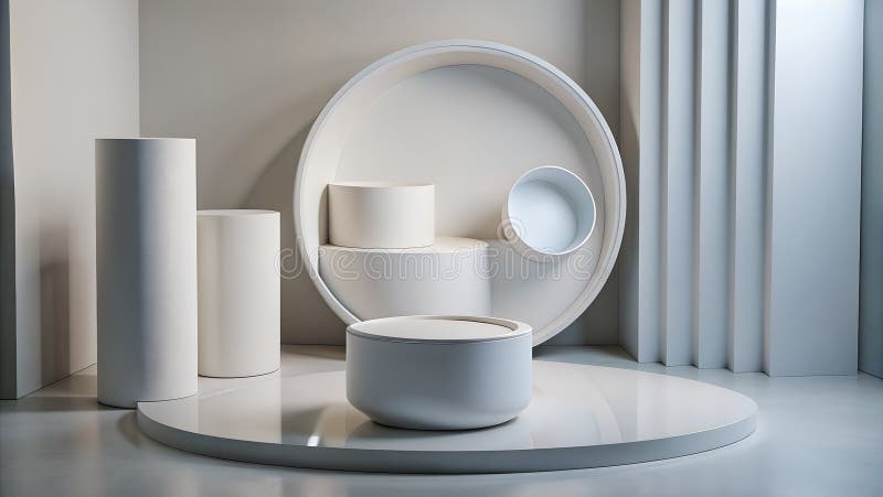 White Color Object Stage Podium Stand for Sample Product Stock Photo ...