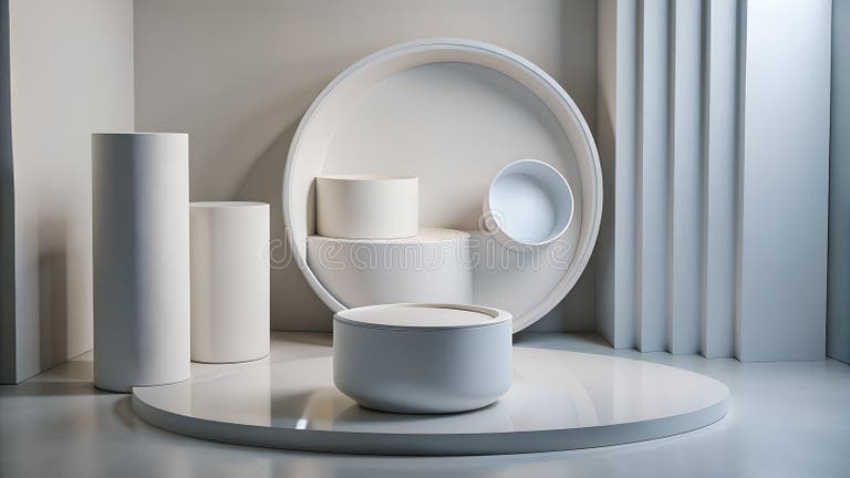 White Color Object Stage Podium Stand for Sample Product Stock Photo ...