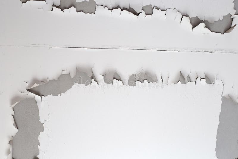 White Color Paint Peeling Off on Ceiling House. Stock Image - Image of ...