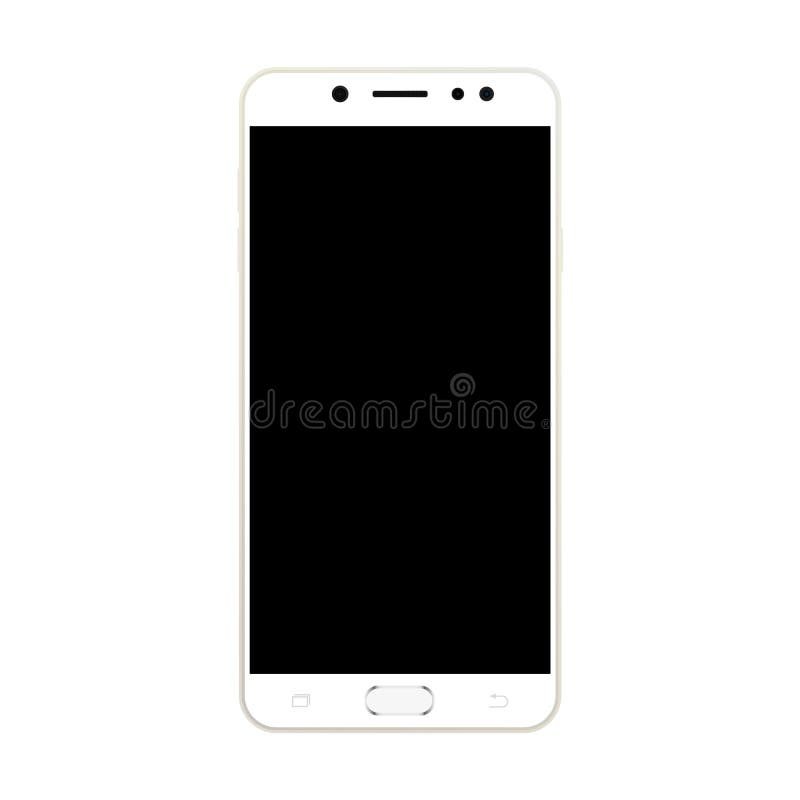 White Color Smartphone with White Black Vector Eps10. Realistic ...