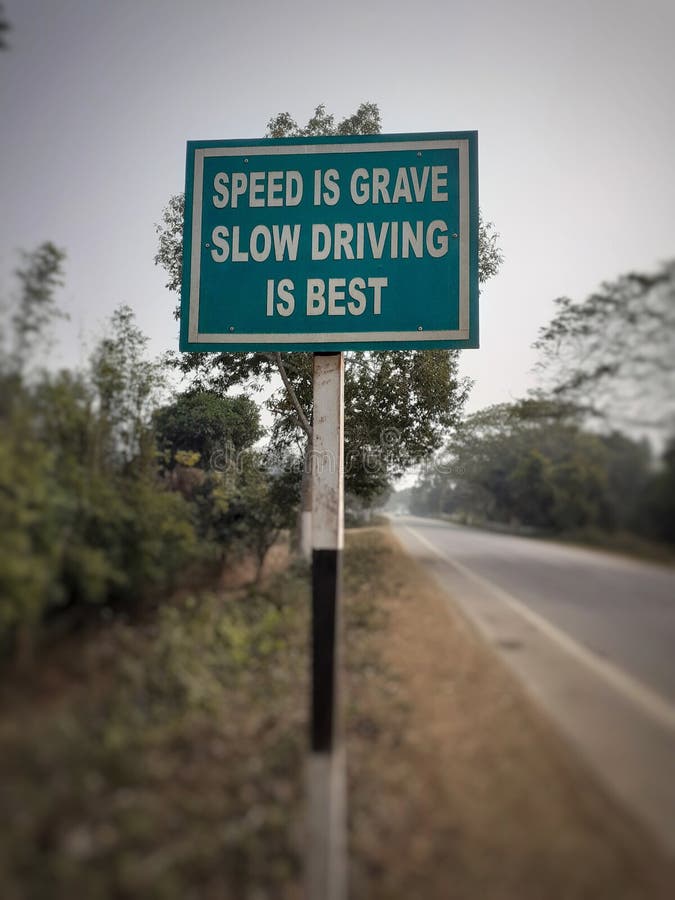 Drive Slow, Accident Prone Area Sign Board on the Highway, Roadside ...