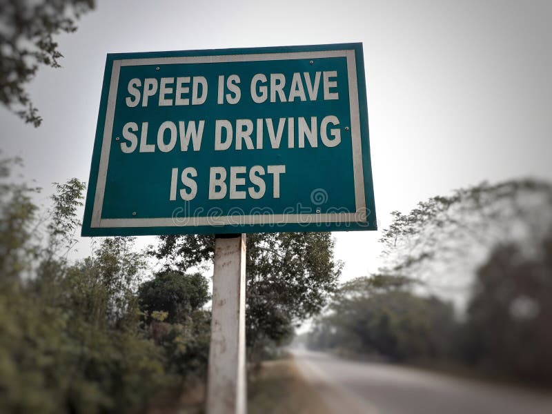 Drive Slow, Accident Prone Area Sign Board on the Highway, Roadside ...