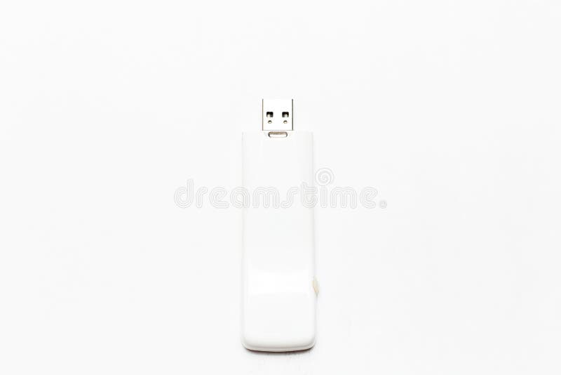 White of Color USB Flash Driver, Isolated on White. Stock Image - Image ...