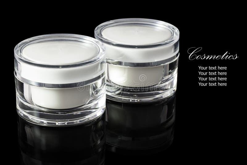 White Colored Blank Cosmetic Container for Face Cream Moisturize Stock ...