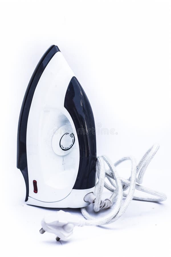 White Colored Iron or Steam Iron Isolated on White. Stock Photo - Image ...