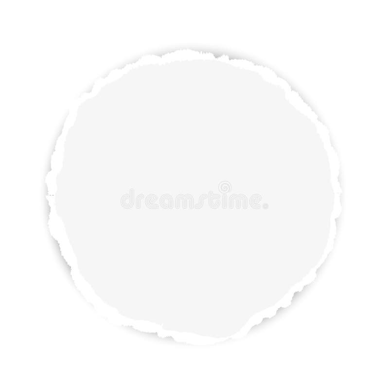 White Colored Round Vector Torn Paper Banner with Ripped Edges with ...
