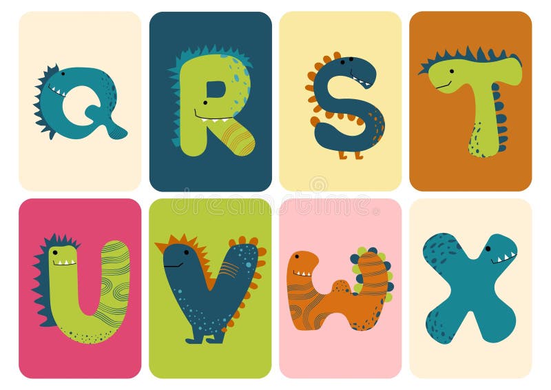 White Colorful Alphabet Flashcard - 3 Stock Illustration - Illustration ...