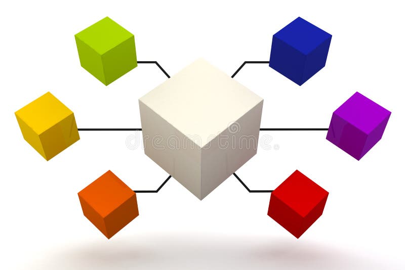 White and Colorful Organization Box E Stock Illustration - Illustration ...