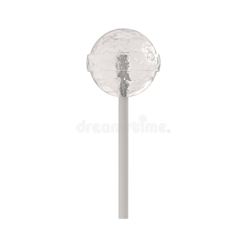 White Colorless Transparent Lollipop Isolated on White Background ...