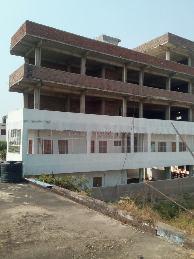 White Colour Buildimg in Construction Mall Stock Photo - Image of ...