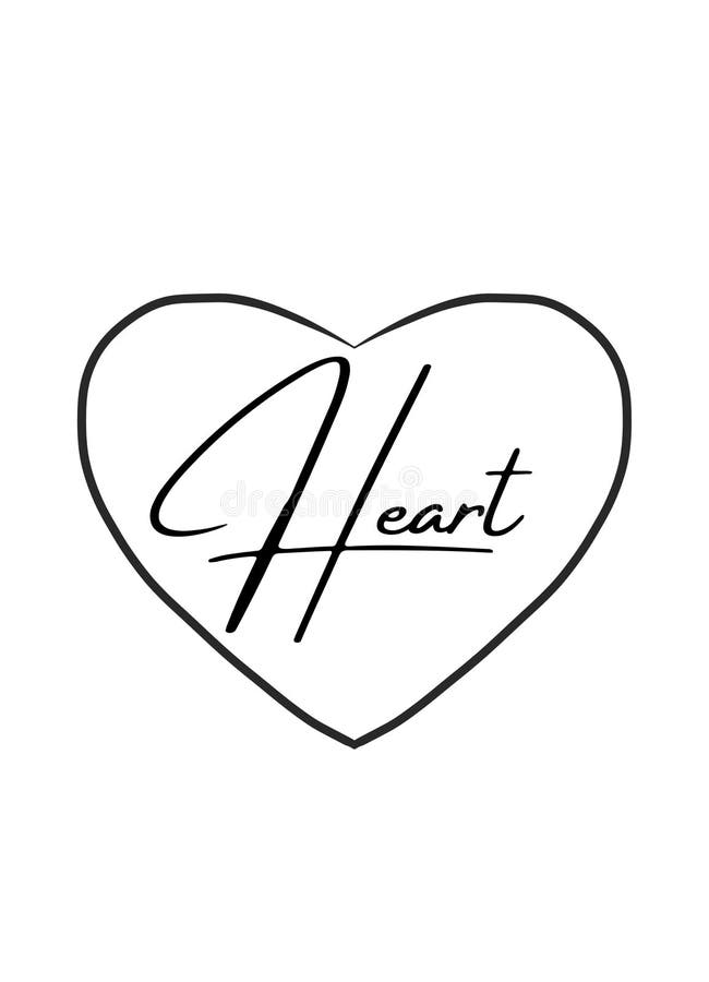 White and Colour less Heart and Calligraphic Text Icon with White ...