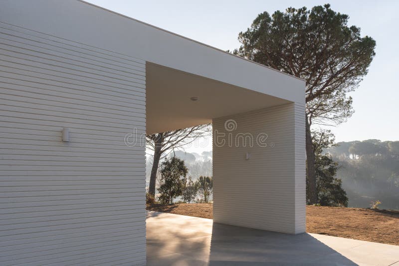 White Column on the Corner of the Exterior of a Luxury Home in a Gated ...