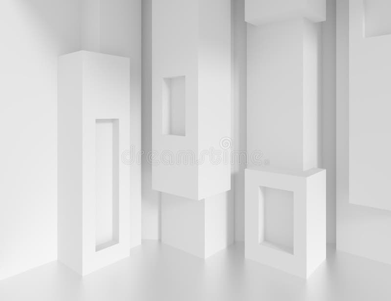 White Column Interior. Creative Modern Industrial Concept Stock ...