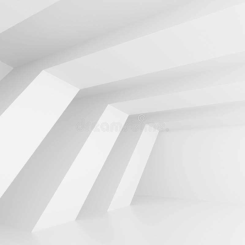 White Column Interior Design Stock Illustration - Illustration of ...