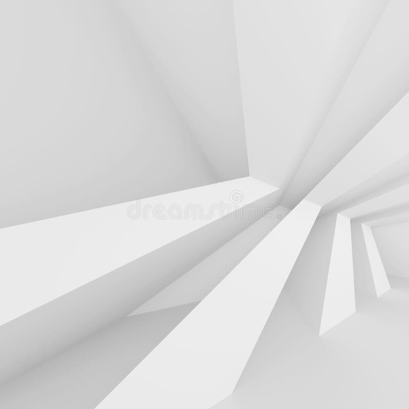 White Column Interior Design Stock Illustration - Illustration of ...