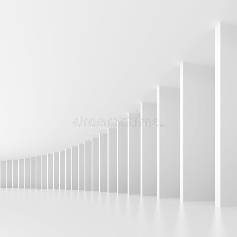 White Column Interior Design Stock Illustration - Illustration of ...