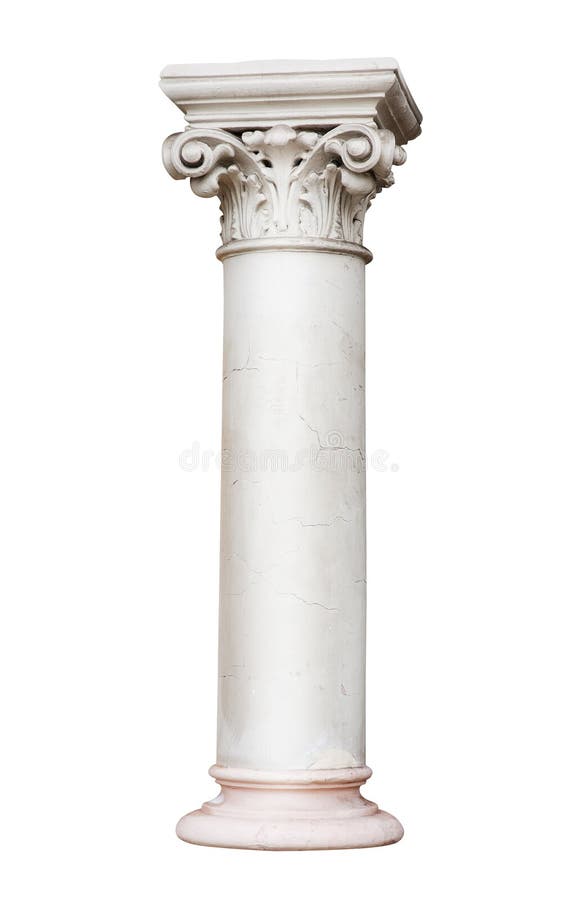 Column Isolated on White Background Stock Image - Image of antiquities ...