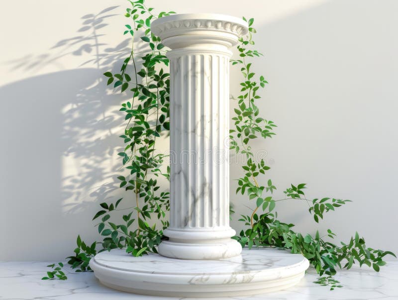 White Column with Plant stock image. Image of cityscape - 382665737