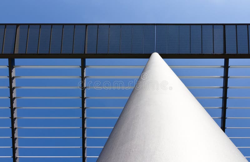White Column and Roof Made of Steel Stock Image - Image of future, grid ...