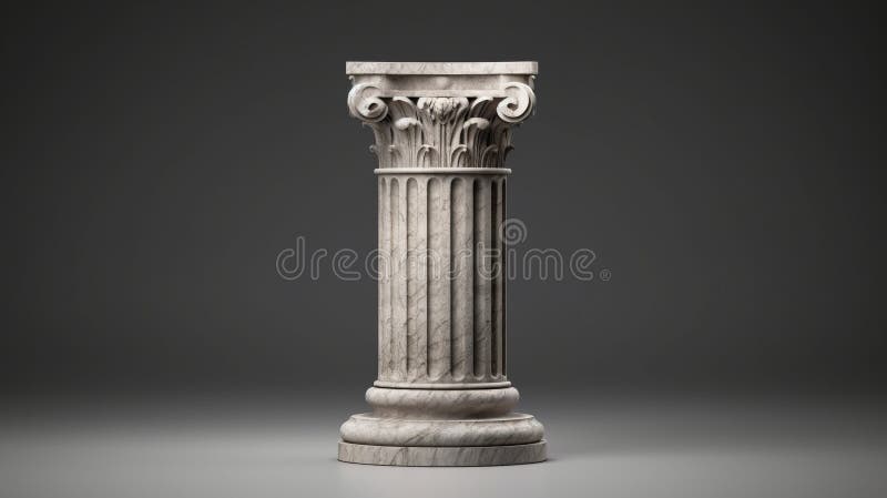 A White Column with a Black Background Stock Photo - Image of ...
