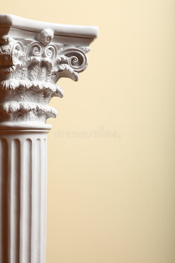 White Column on Yellow Background Stock Photo - Image of ornate, white ...