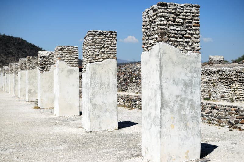 White Columns of Ancient Toltec City in Tula Stock Photo - Image of ...