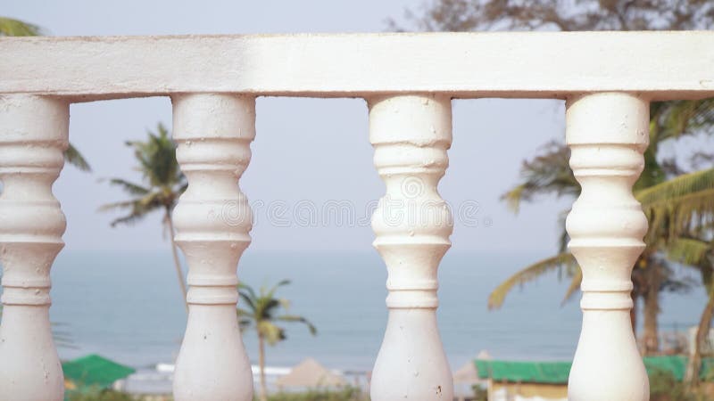 White Columns Balusters on the Facade of the House Stock Video - Video ...