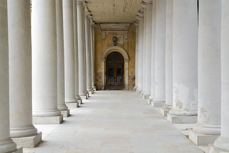 The white columns. stock photo. Image of marble, ceiling - 84556802