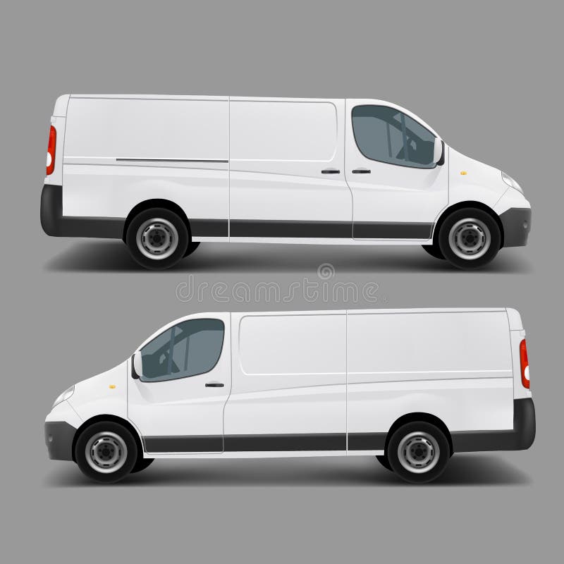 White Minivan Top. Front, Back, Side View Stock Vector - Illustration ...
