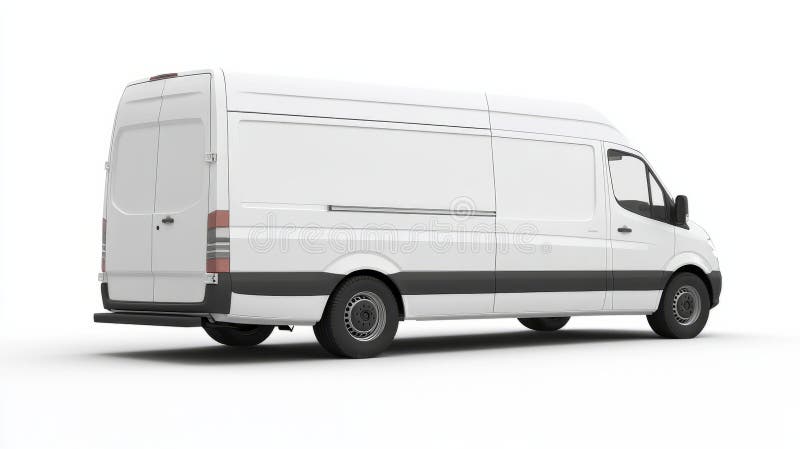 White Commercial Delivery Van Isolated on White, Stock Illustration ...