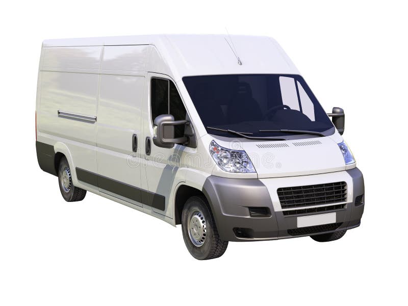 White Commercial Delivery Van Stock Photo - Image of business, connect ...