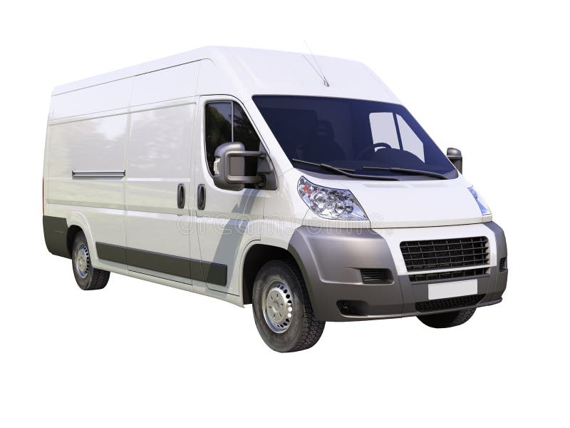 White Commercial Delivery Van Stock Photo - Image of transporter, light ...