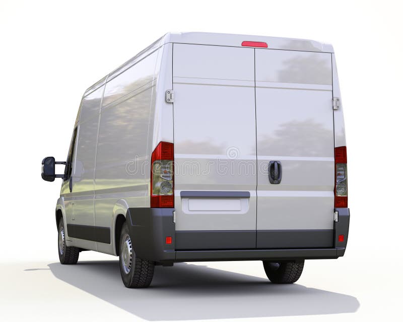 White Commercial Delivery Van Stock Photo - Image of business, connect ...
