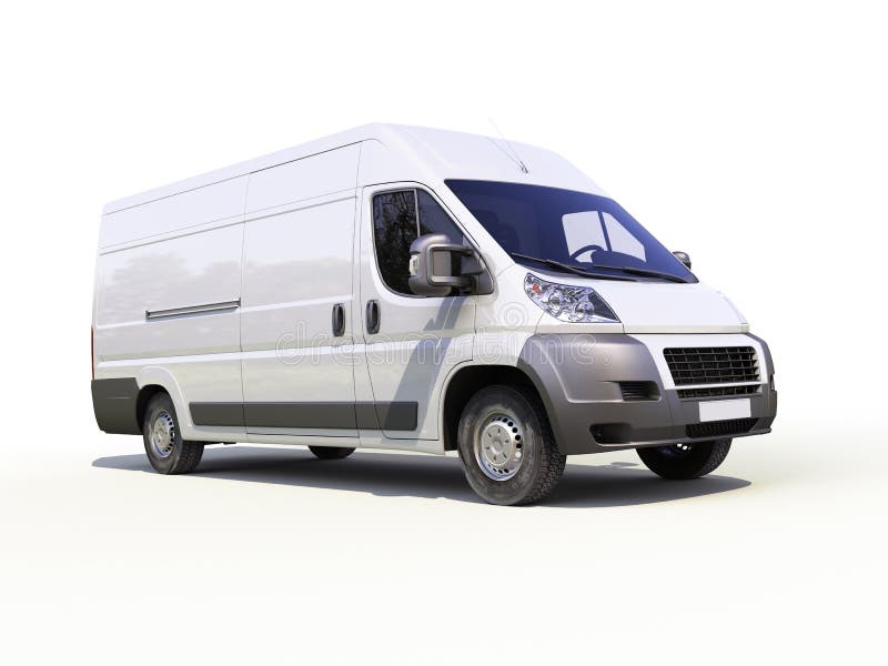 White Commercial Delivery Van Stock Photo - Image of business, connect ...