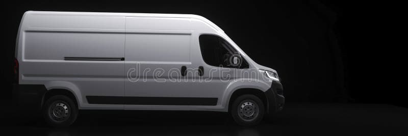 White Commercial Van Concept 3d Render Stock Illustration ...
