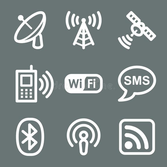 Communication Icons Web White Stock Illustrations – 101,747 ...