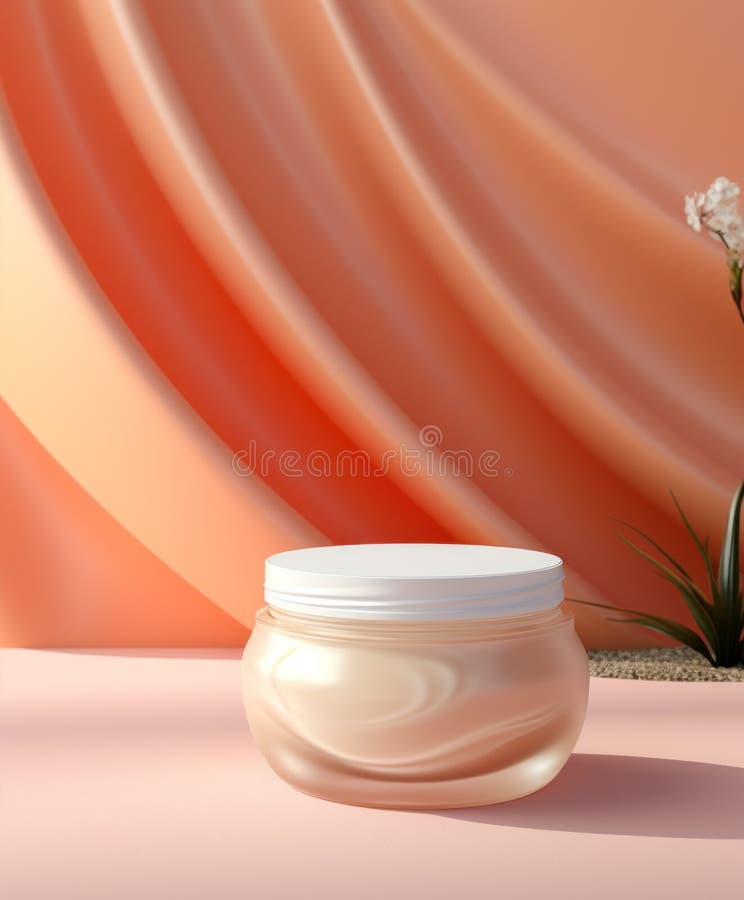 A White Compact Cream on a Pale Pink Wall Stock Photo - Image of ...