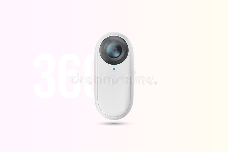 White Compact 360 Degree Action Camera for Virtual Reality Stock Vector ...