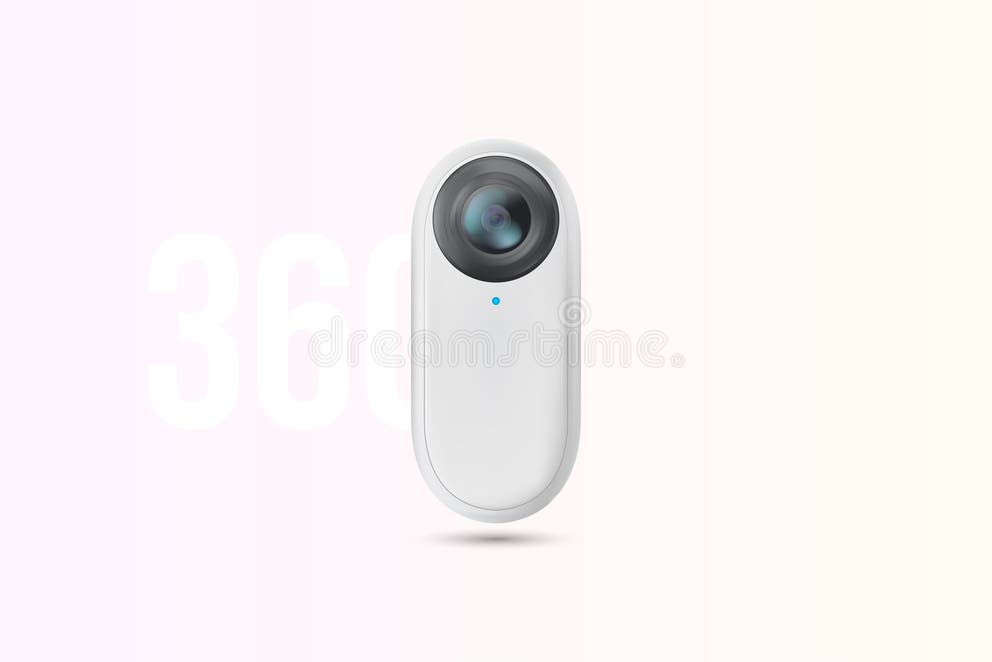 White Compact 360 Degree Action Camera for Virtual Reality Stock Vector ...