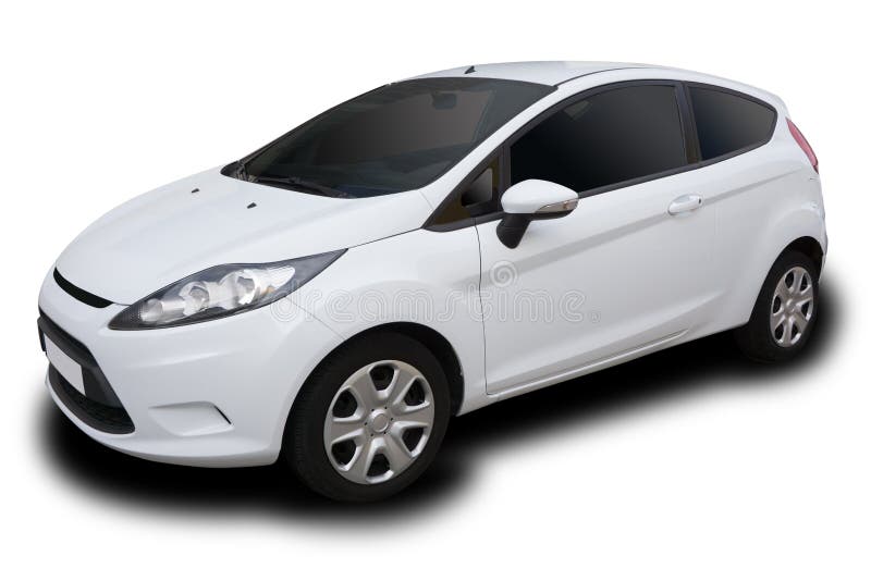 White Compact Four Door Car Stock Illustration - Illustration of ...