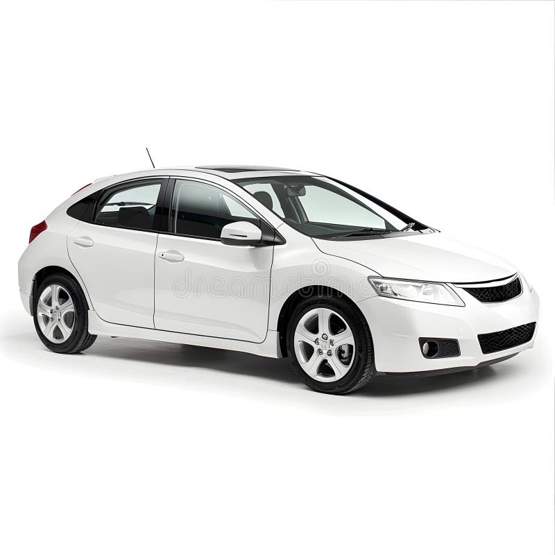 White Compact Hatchback Car Isolated on White Background Stock Photo ...